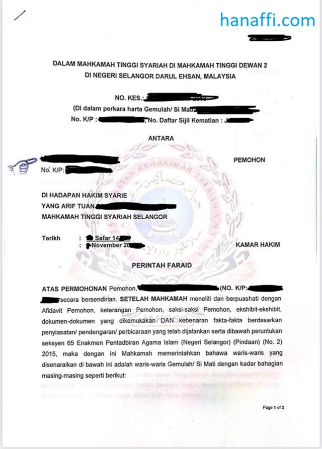 7 Cara Dapatkan Sijil Faraid Di Mahkamah Syariah