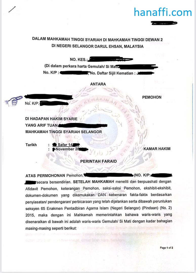 7 Cara Dapatkan Sijil Faraid Di Mahkamah Syariah